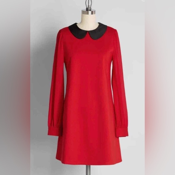Modcloth | Dresses | Modcloth Haunted Darling Babydoll Mini Dress Red ...